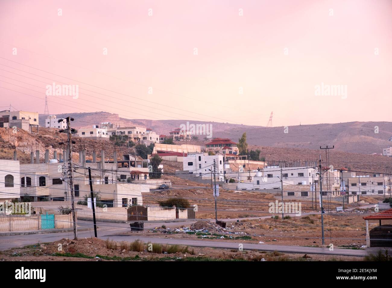 Beautiful morning with red sunrise in the neighborhood Stock Photo - Alamy