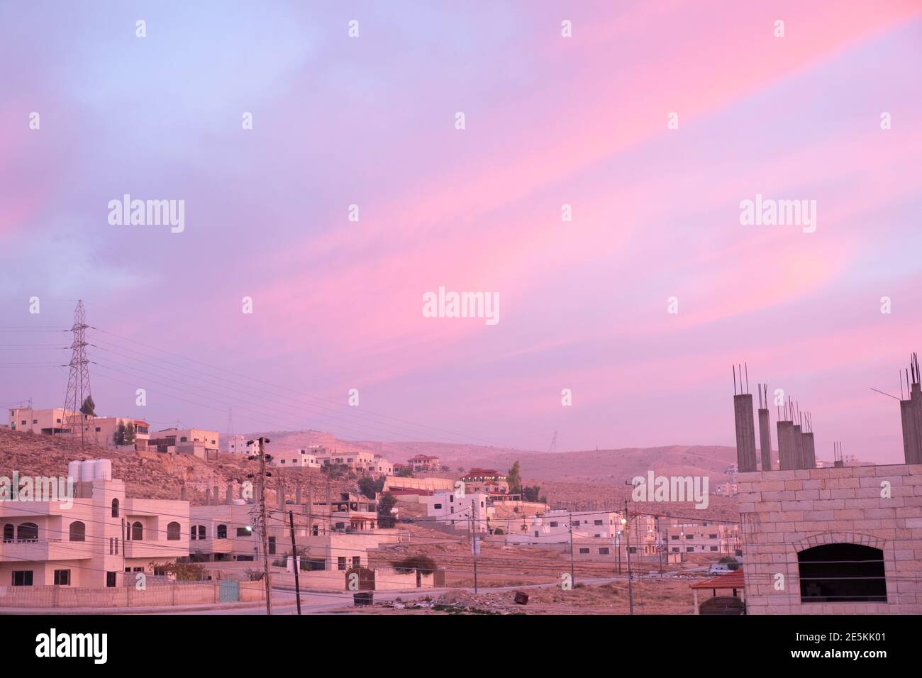 Beautiful morning with red sunrise in the neighborhood Stock Photo - Alamy