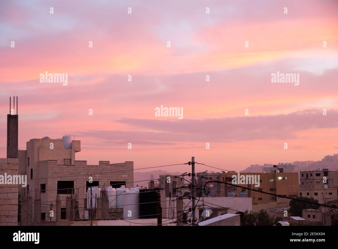 Beautiful morning with red sunrise in the neighborhood Stock Photo - Alamy