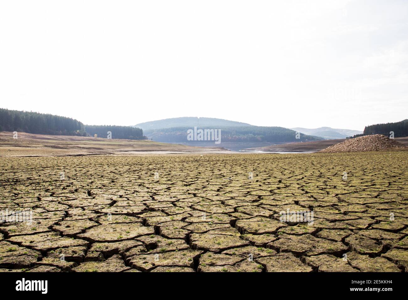The drought bottom of the an empty dam in Bulgaria. Hot weather and ...