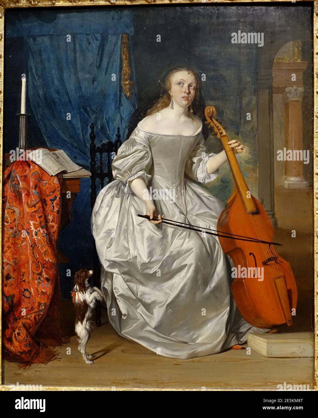 Woman Playing the Viola da Gamba, by Gabriel Metsu, 1663, oil on wood ...