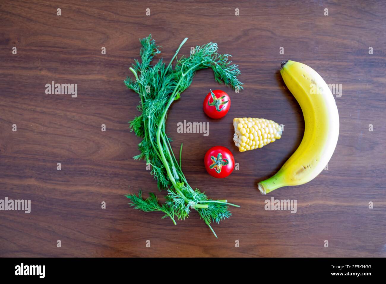 Smiley face made fruits banana hi-res stock photography and images - Alamy