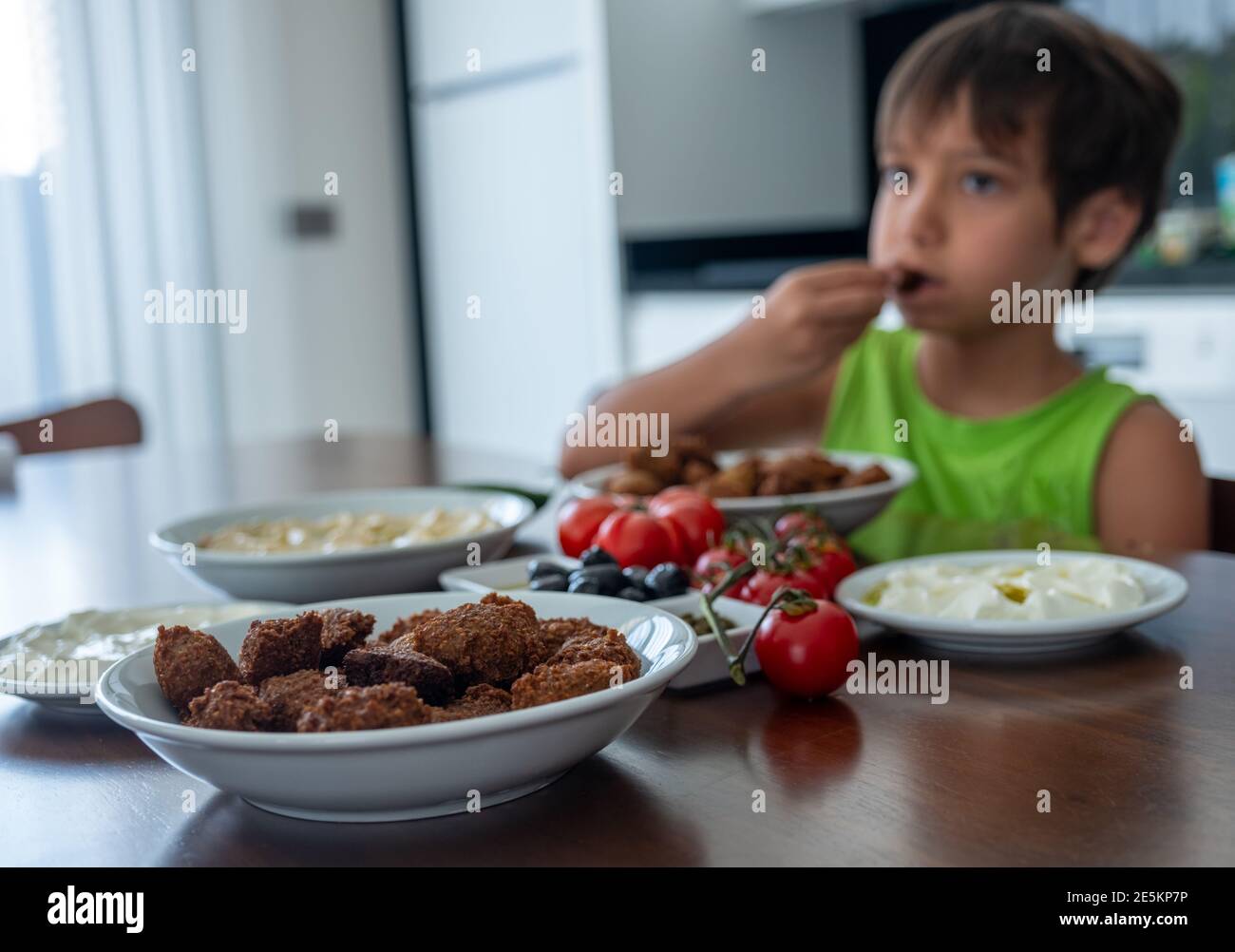 Arabic breakfast with different plates Stock Photo - Alamy
