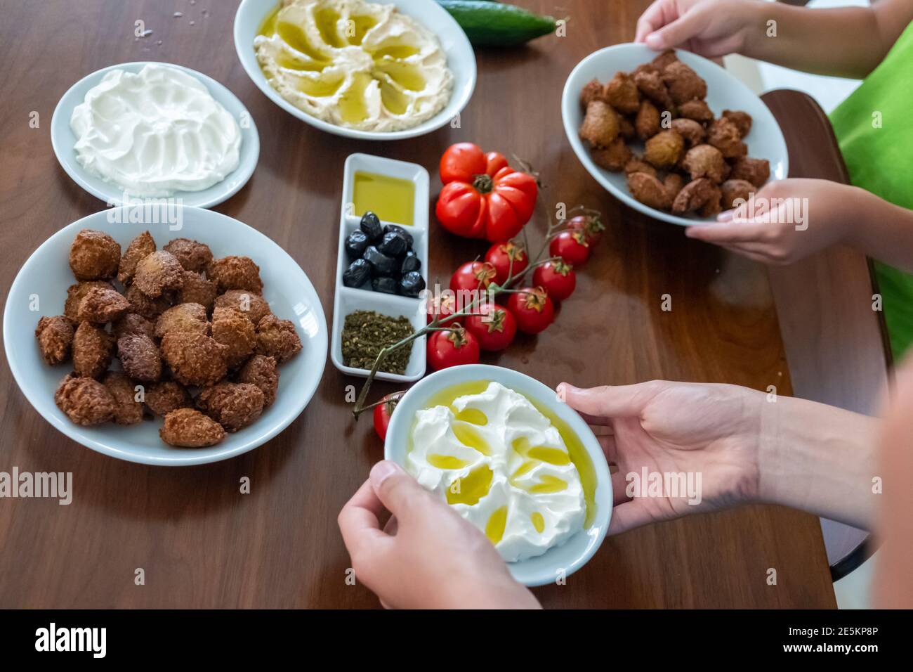Arabic breakfast with different plates Stock Photo - Alamy