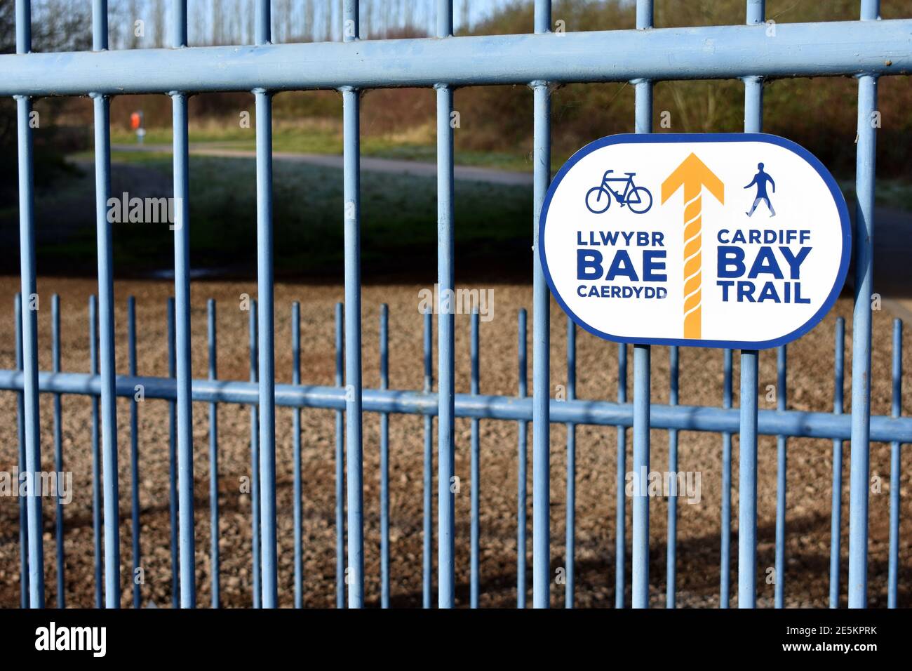 Cardiff Bay Trail sign, Cardiff Bay, Cardiff, Wales Stock Photo - Alamy
