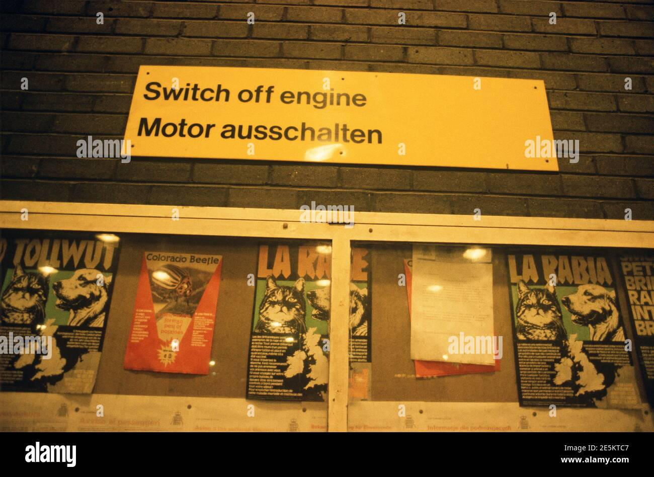 Anti Rabies and Colarado Beetle sign in Port of Dover Customs area ...