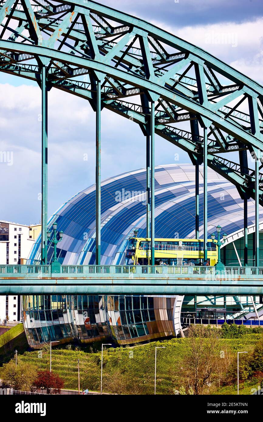 The Sage through the iconic Tyne Bridge in Newcastle Upon Tyne ...