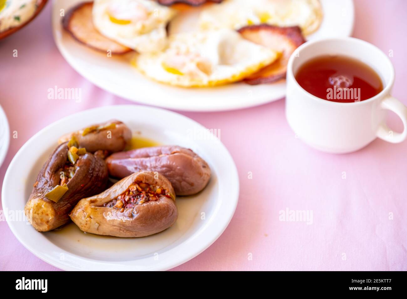Arabic breakfast table full of tasty dishes Stock Photo - Alamy