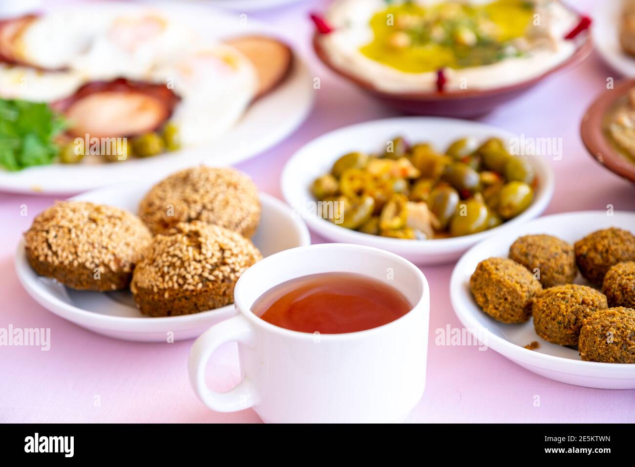 Arabic breakfast table full of tasty dishes Stock Photo - Alamy