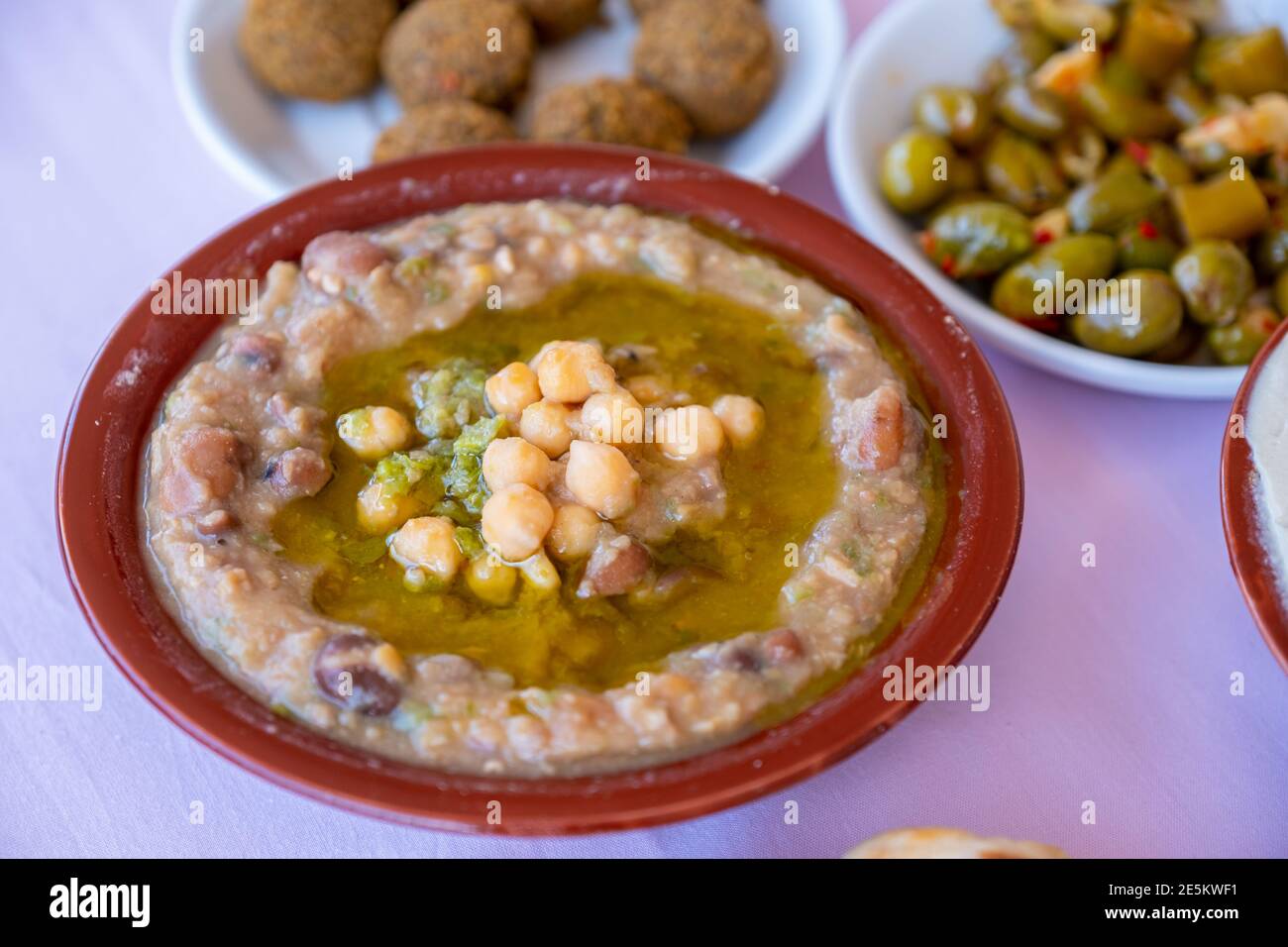 Arabic breakfast table full of tasty dishes Stock Photo - Alamy