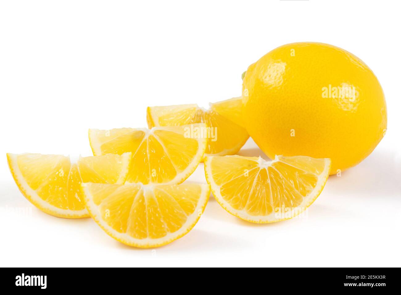 Ripe lemon fruits and his segments isolated on white background Stock ...