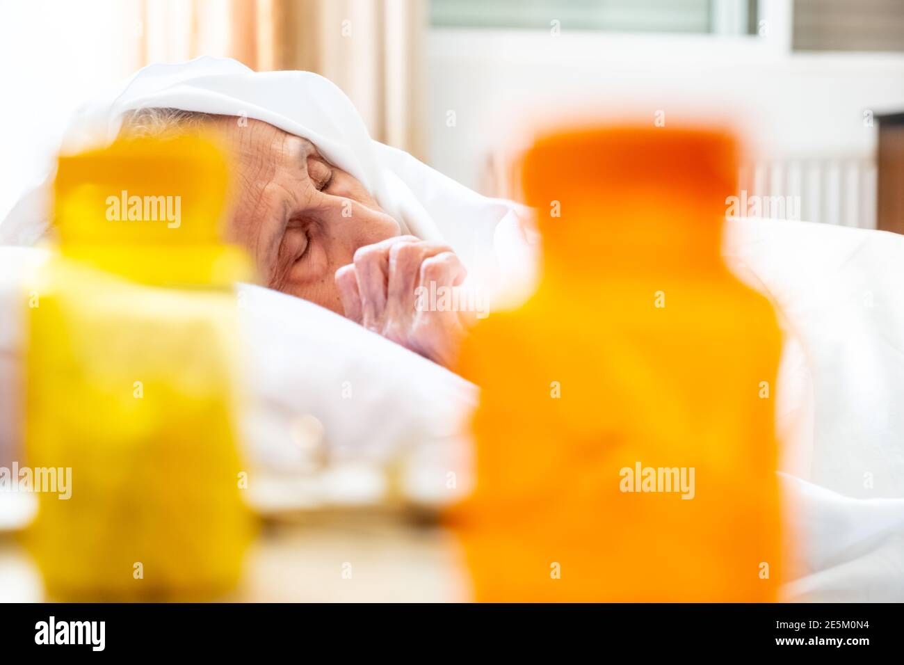 Old woman feels so sick Stock Photo - Alamy