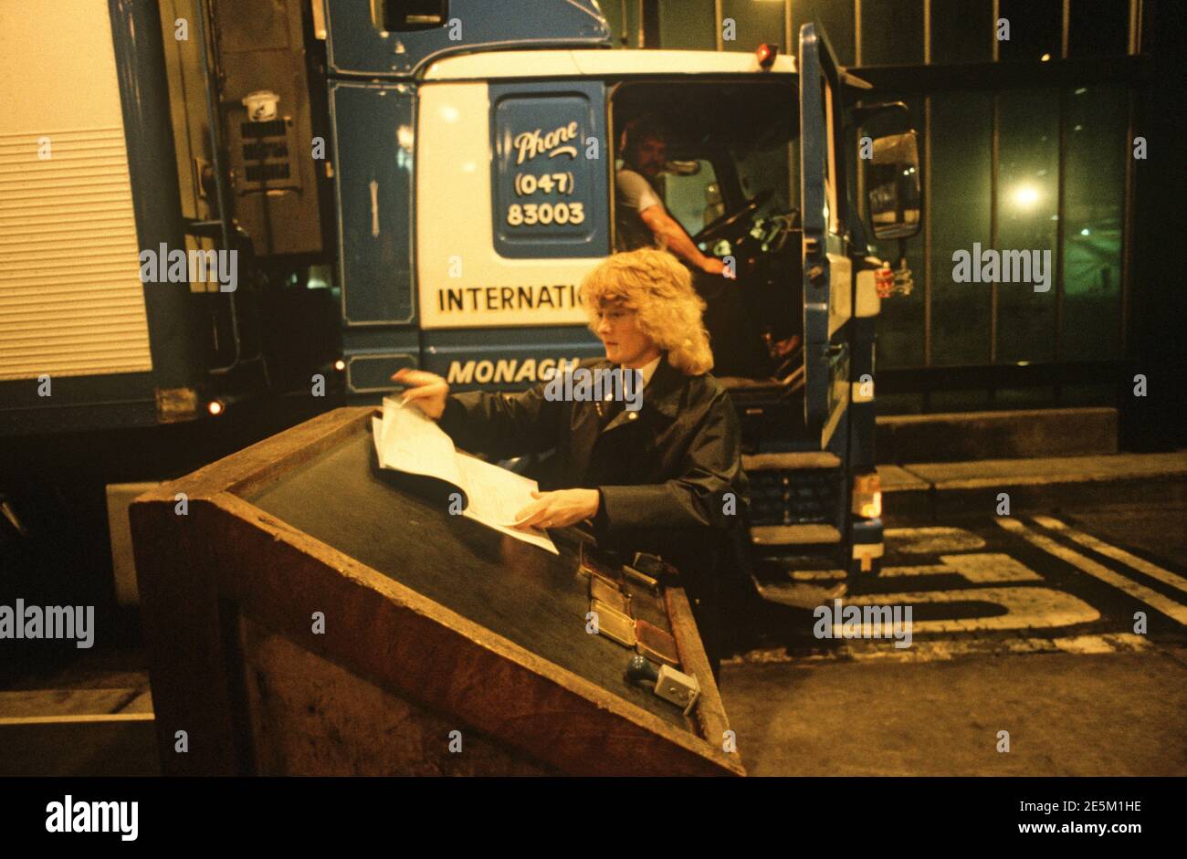 Customs officers checking documents and freight in Port of Dover ...