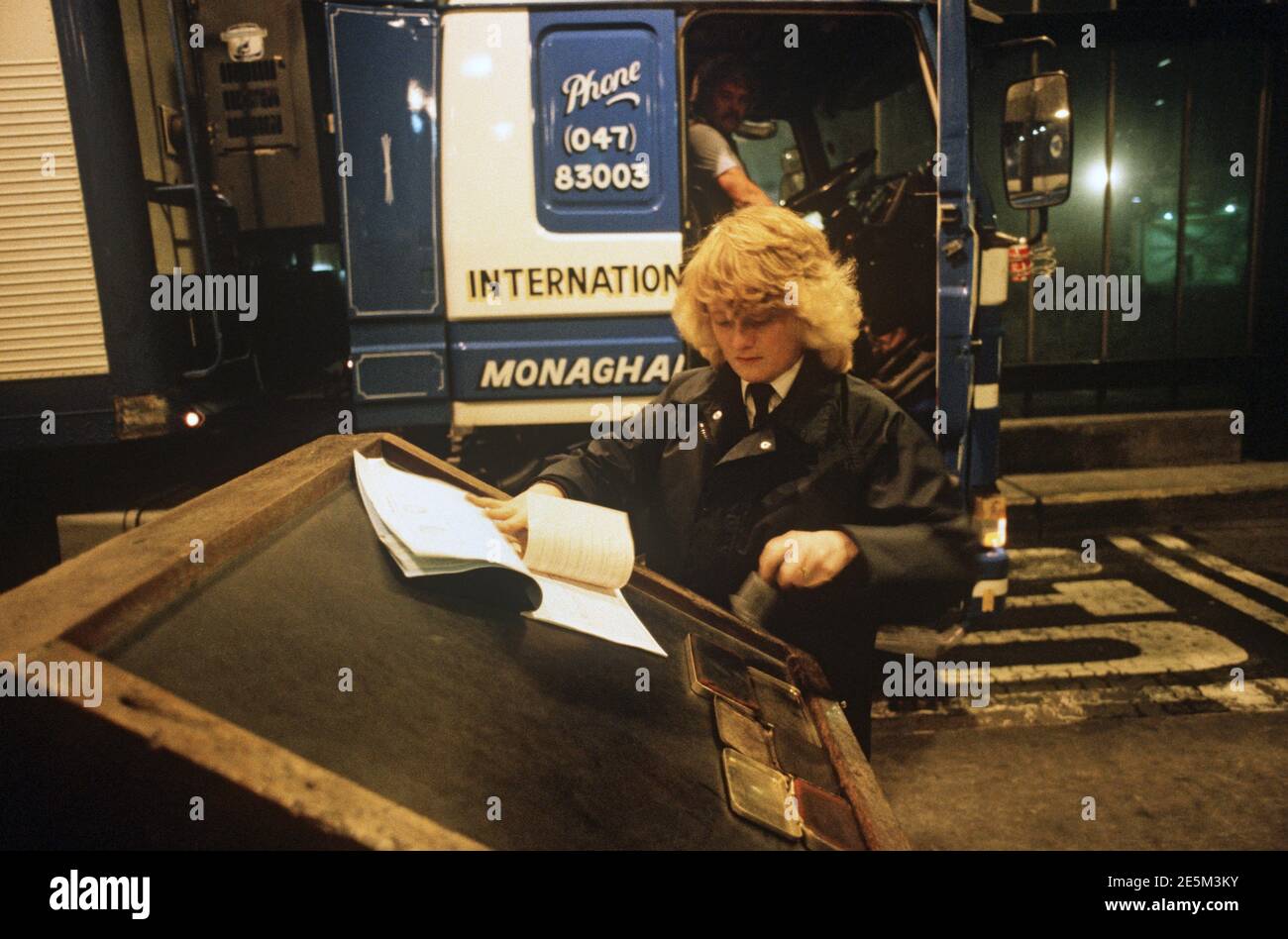 Customs officers checking documents and freight in Port of Dover ...