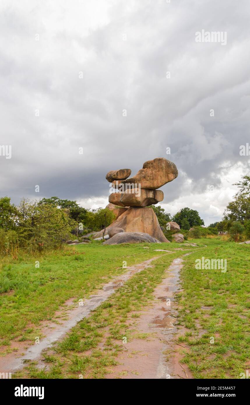 Natural balancing rocks in Epworth, outside Harare, Zimbabwe, 2018 ...