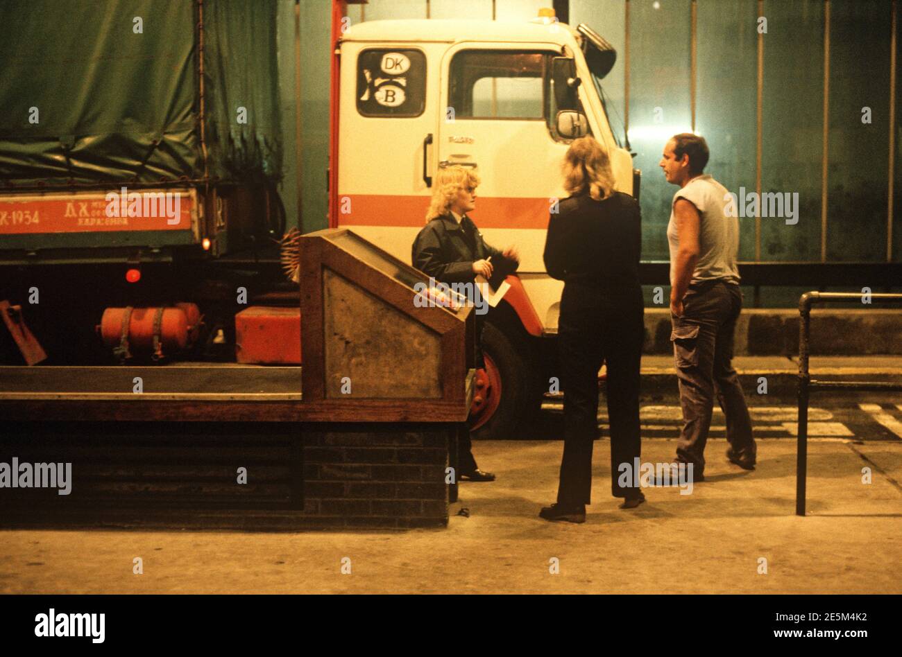 Customs officers checking documents and freight in Port of Dover ...
