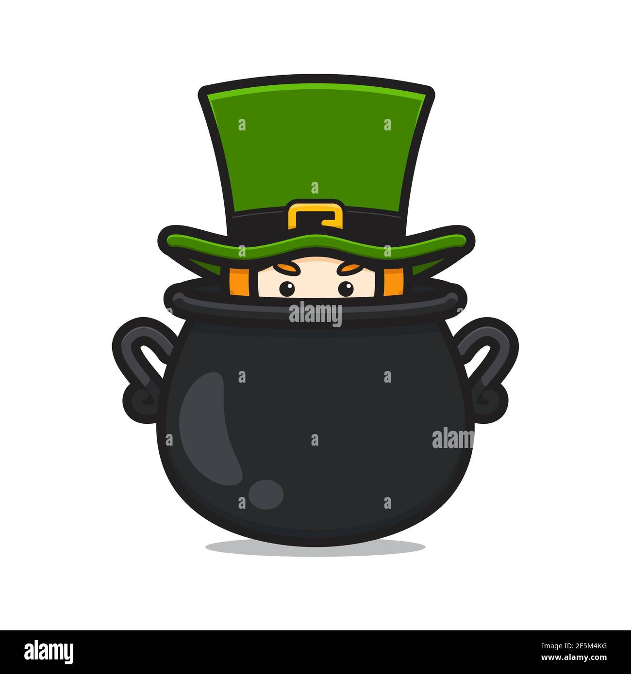 Cute leprechaun saint patrick day character hiding in barrel cartoon ...