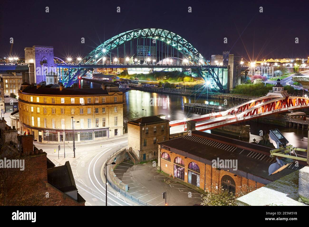 Tyne Bridge at night, Newcastle Upon Tyne, Tyneside, North East England ...