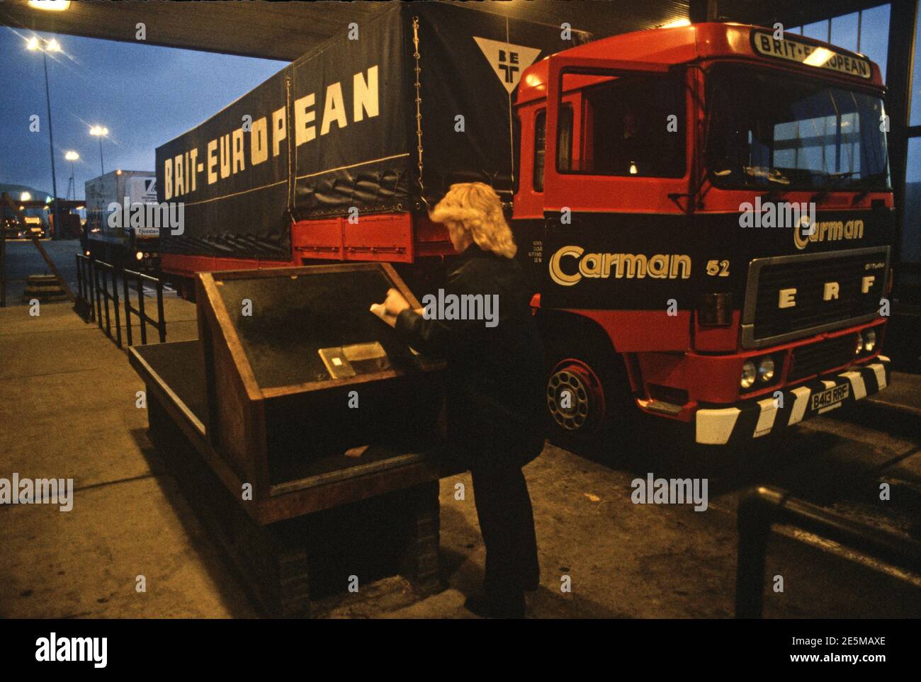 Customs officers checking documents and freight in Port of Dover ...