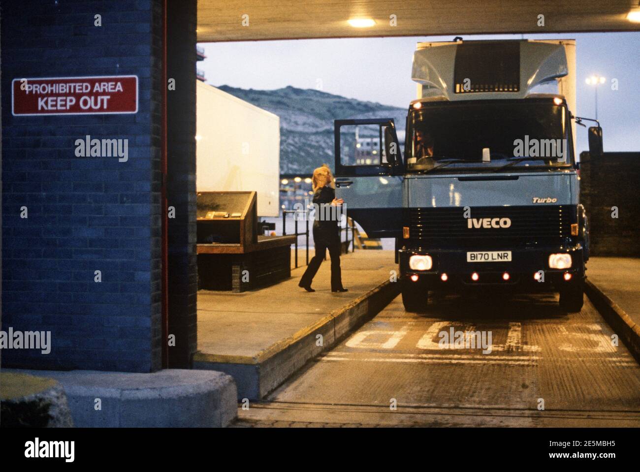 Customs officers checking documents and freight in Port of Dover ...