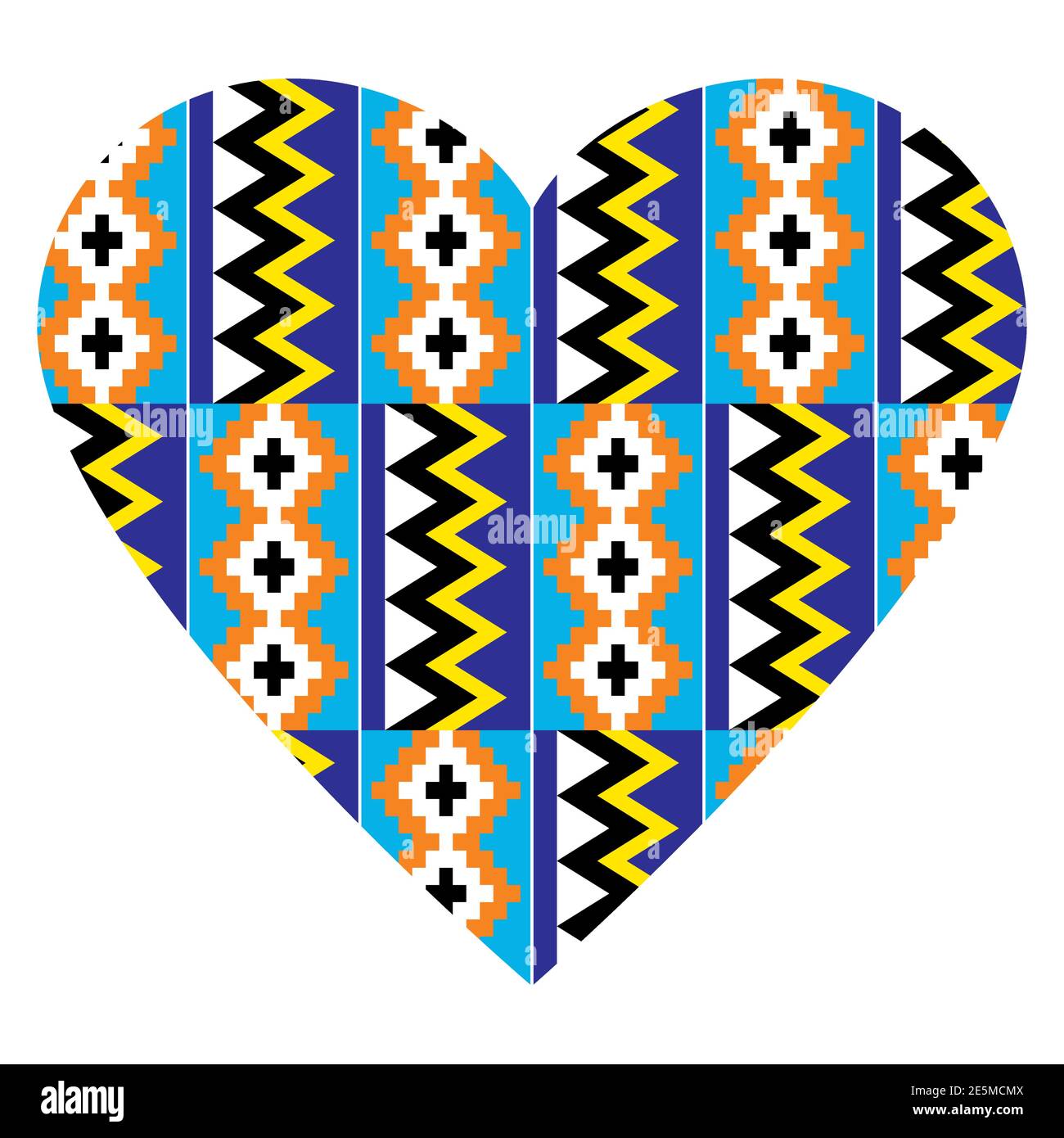 African tribal heart design Kente nwentoma textiles style vector ...