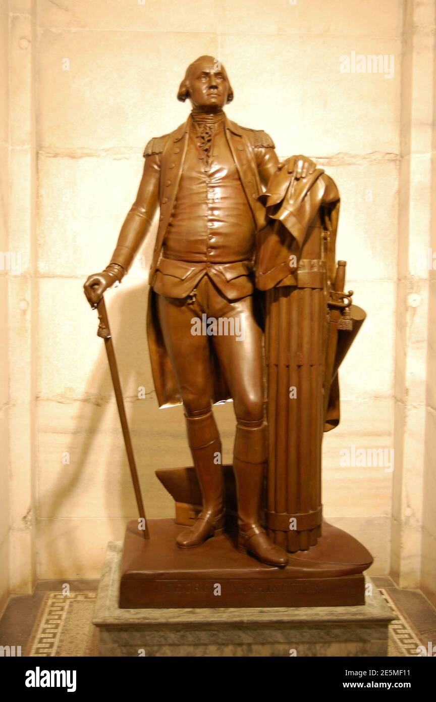 Statue of George Washington in the Capital Building in Washington DC ...