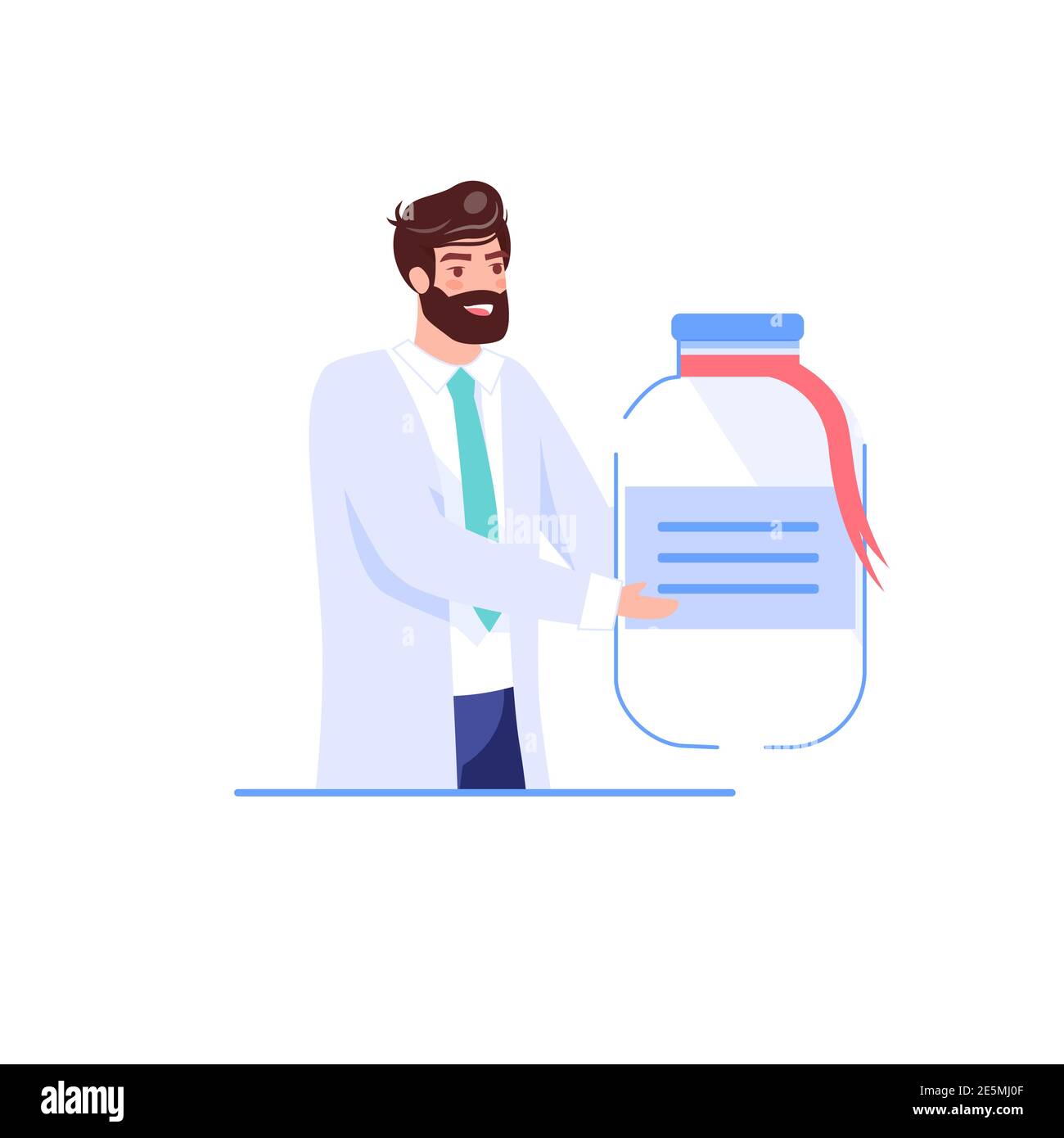 Flat cartoon doctor character offers medications drugs,online ...