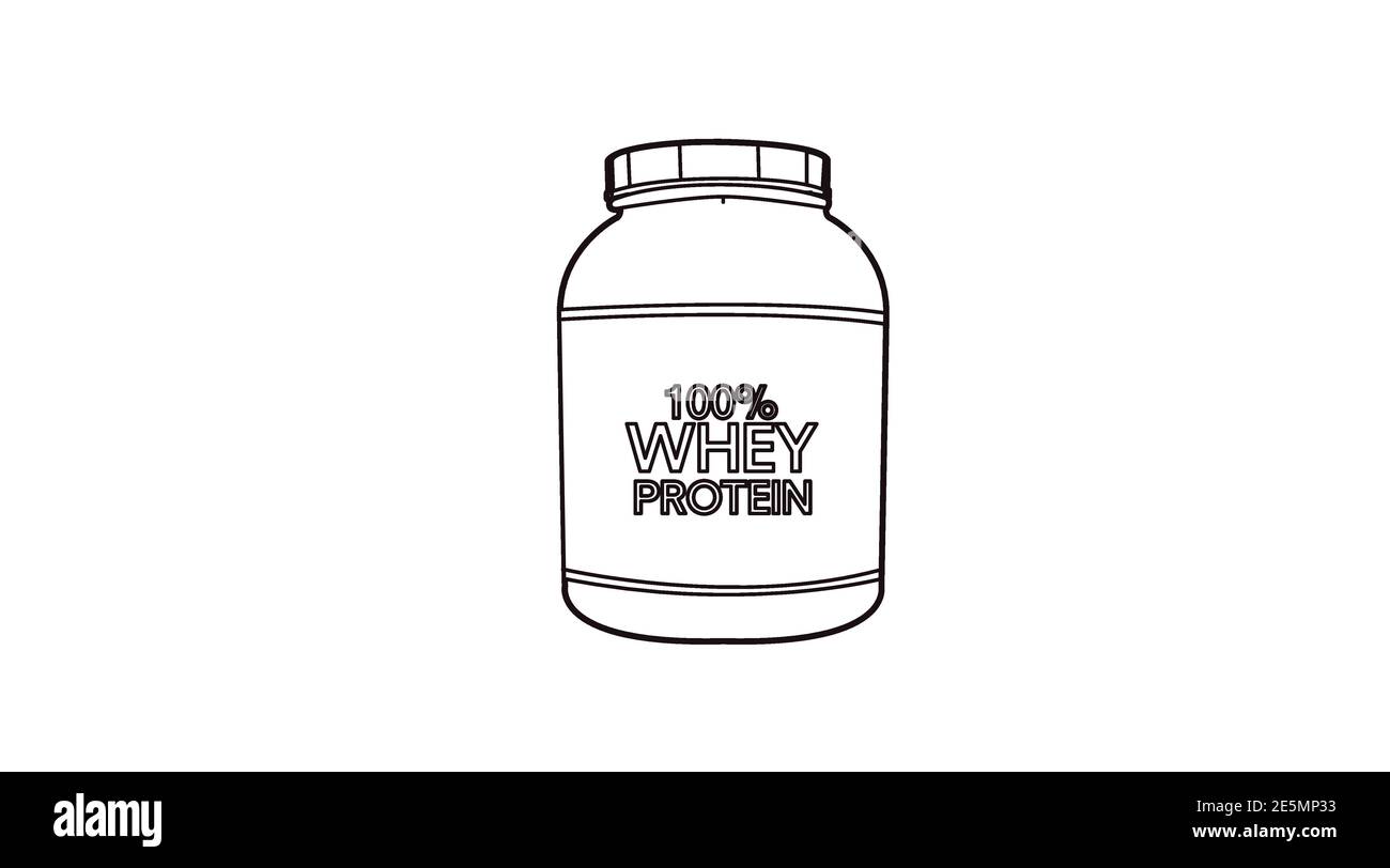 Vector Illustrations of Whey Protein Bottle Stock Vector Image & Art ...