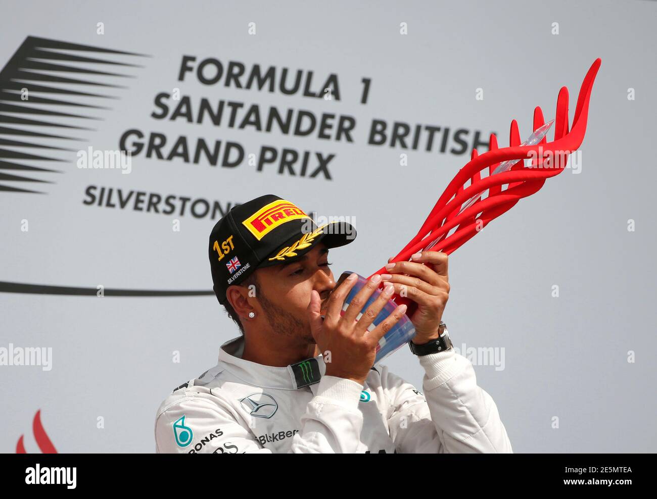 Lewis hamilton silverstone trophy hi-res stock photography and images ...