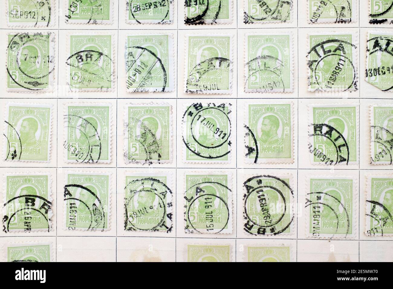 Old Romanian Postage Stamps Stock Photo - Alamy
