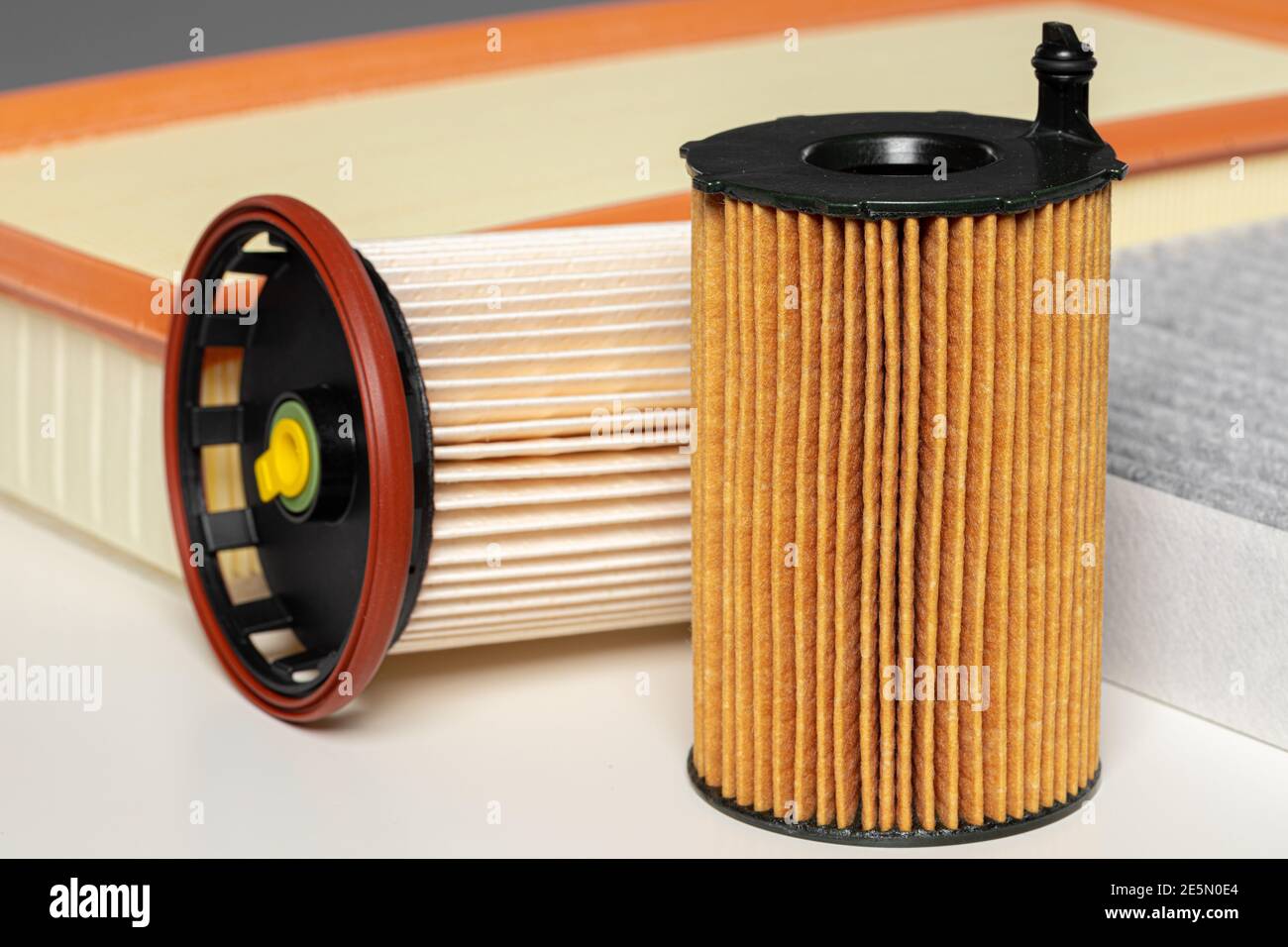 Auto filters close up. New parts for the car Stock Photo - Alamy