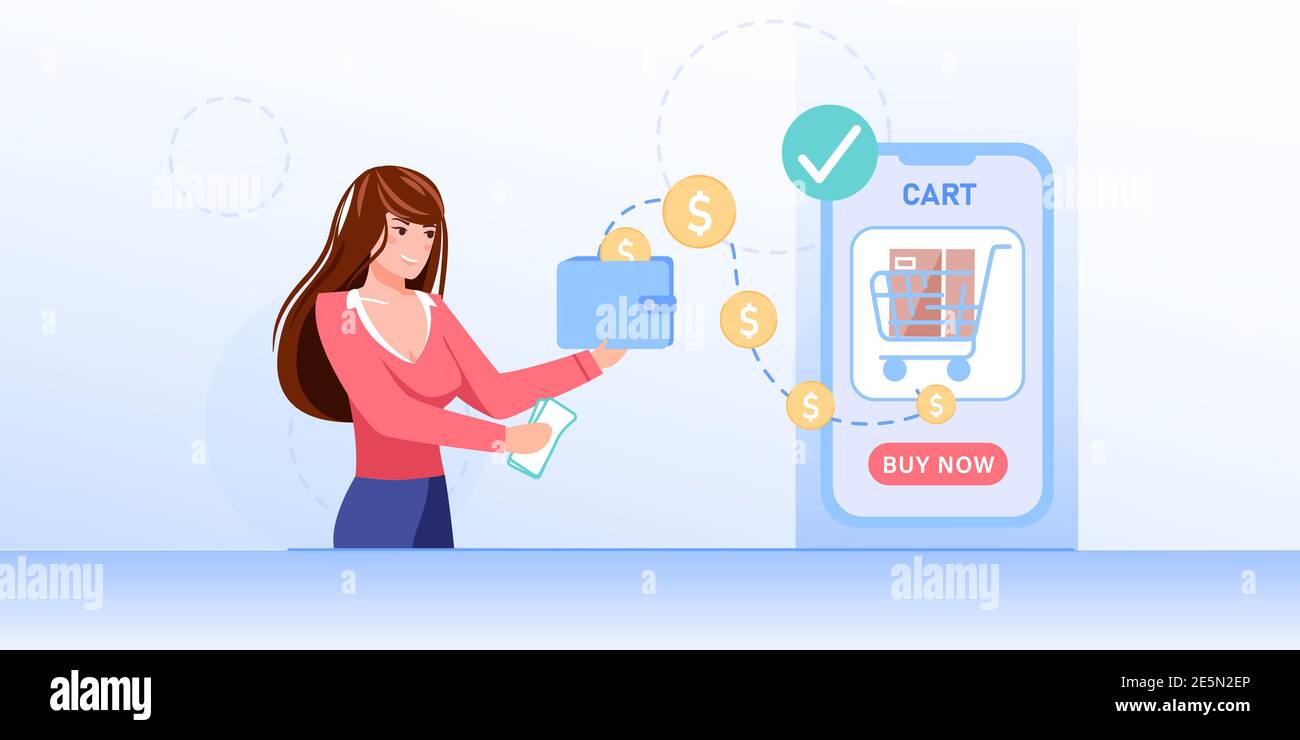 Flat cartoon character transfer money online using mobile app,vector ...