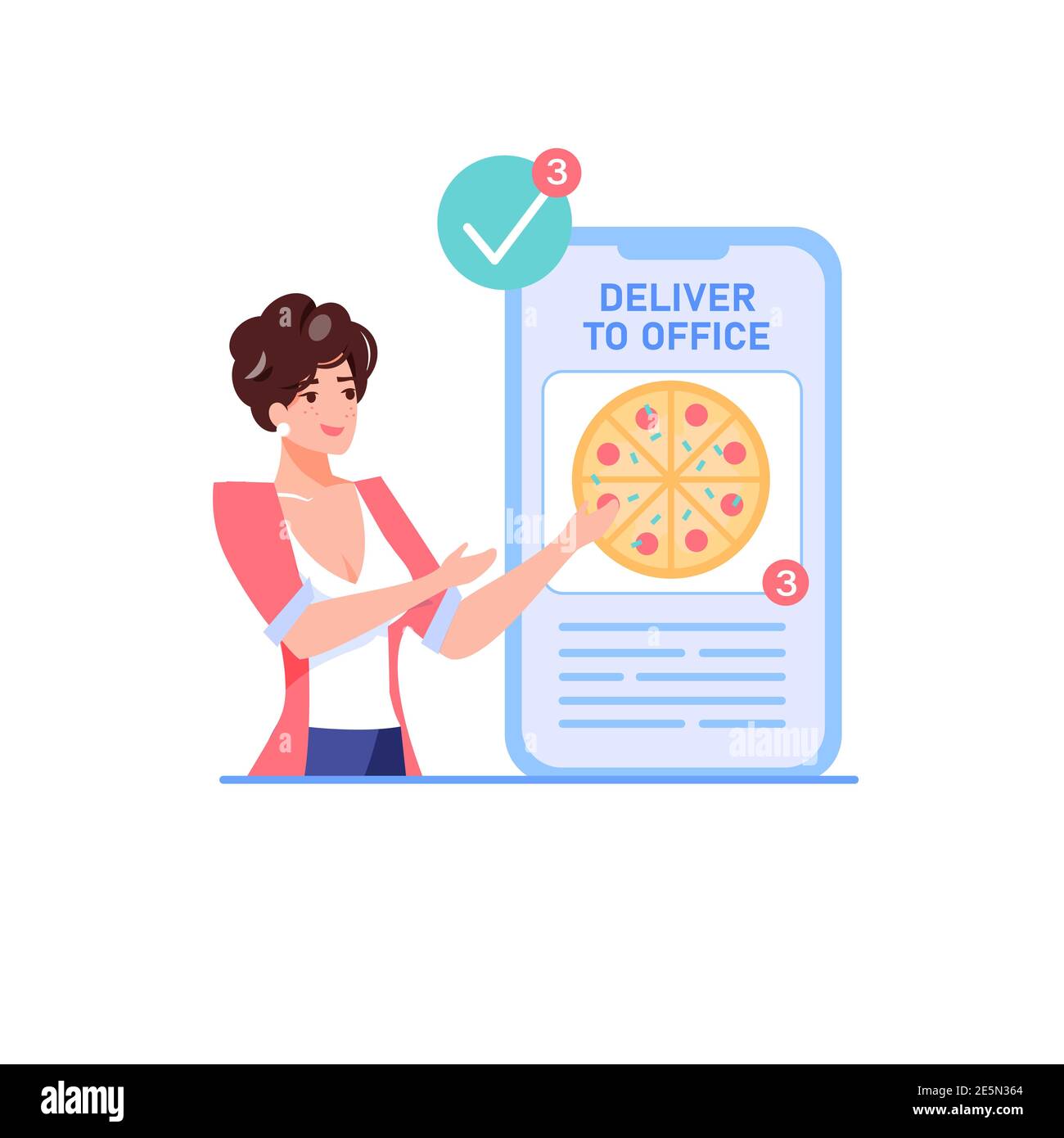 Flat cartoon character offers to make online buy,order delivery service ...