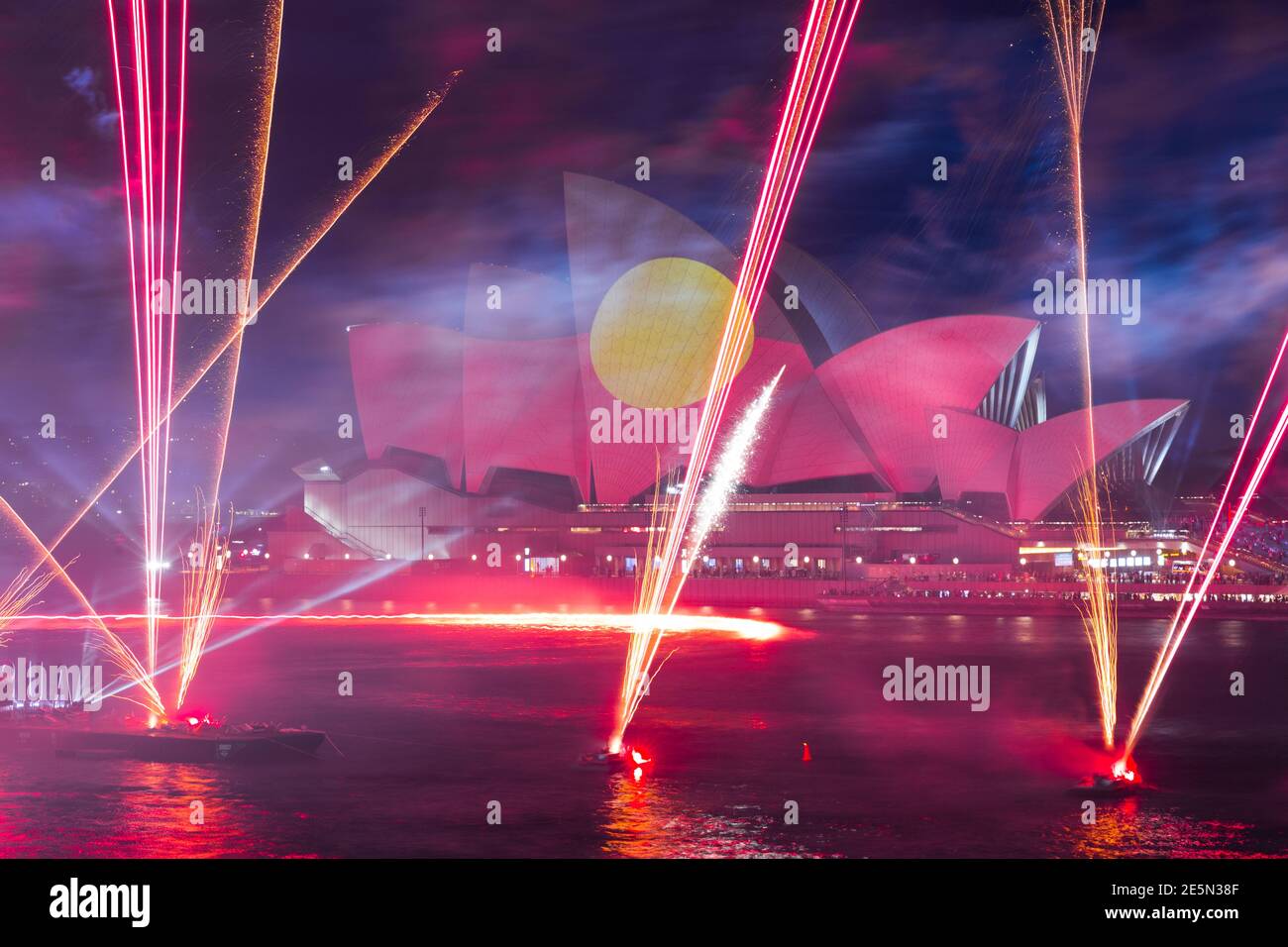 An Aboriginal flag is projected onto Sydney Opera House in Australia as ...