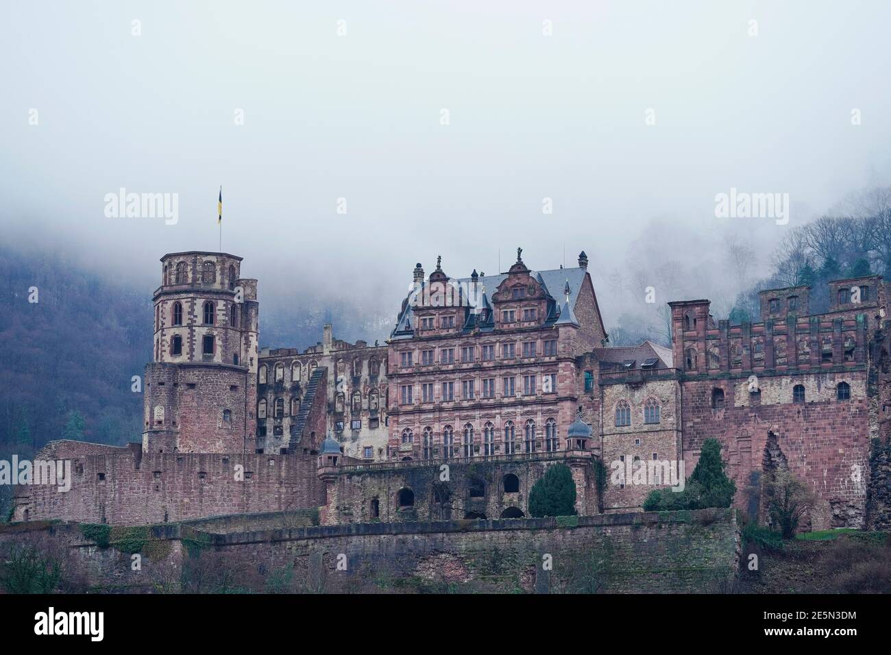 Heidelberg, Germany. 28th Jan, 2021. Rain clouds hang over Heidelberg ...