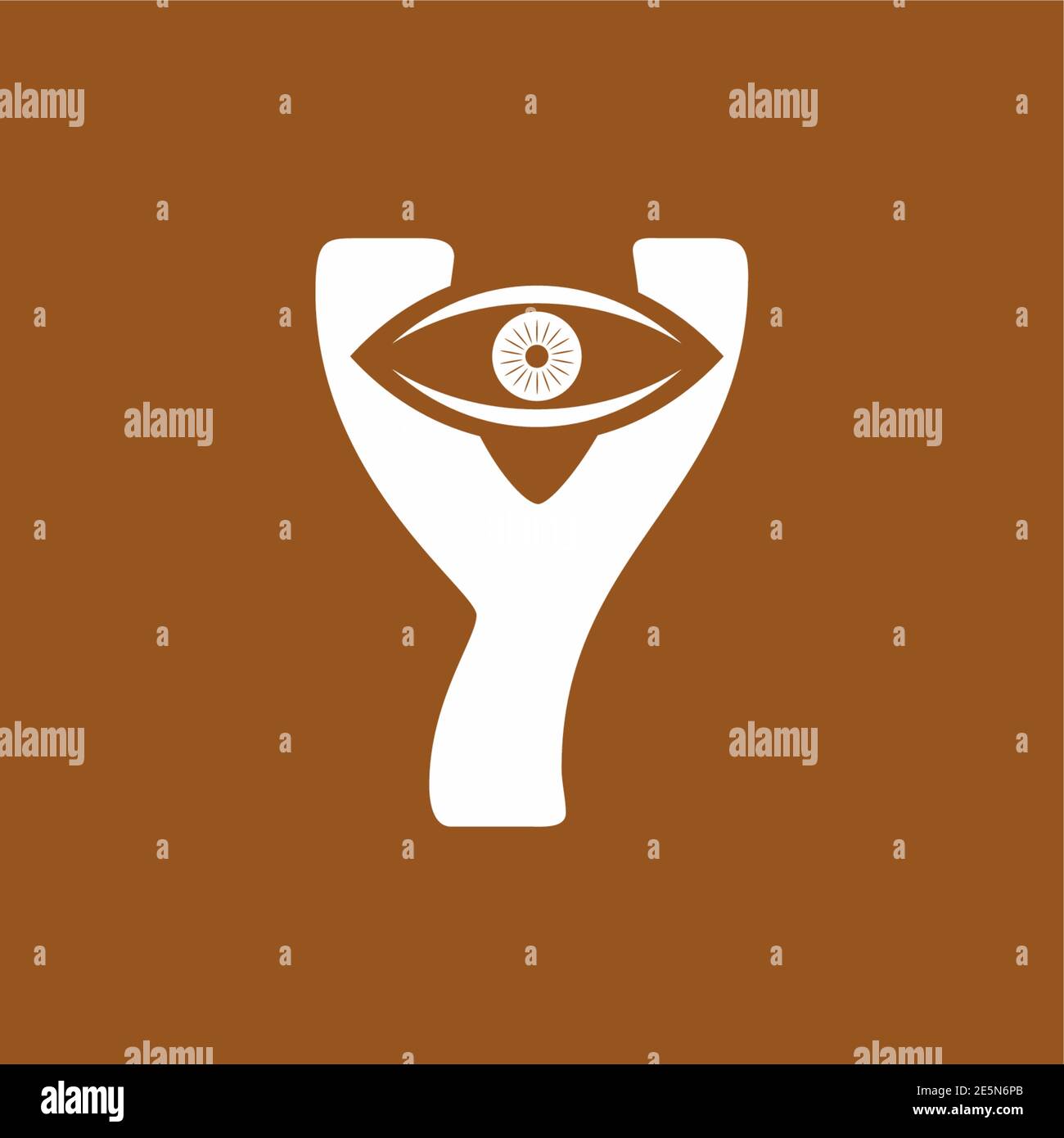 White brown of Y letter with eye logo template for your business ...