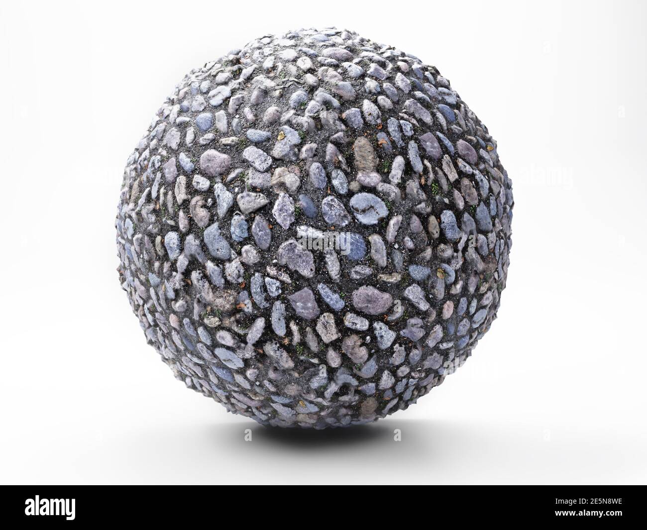3D rendering of gritstone sphere on white background Stock Photo - Alamy