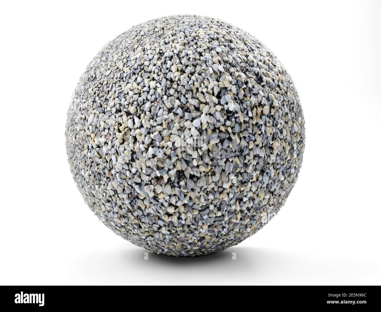3D rendering of pebble sphere on white background Stock Photo - Alamy