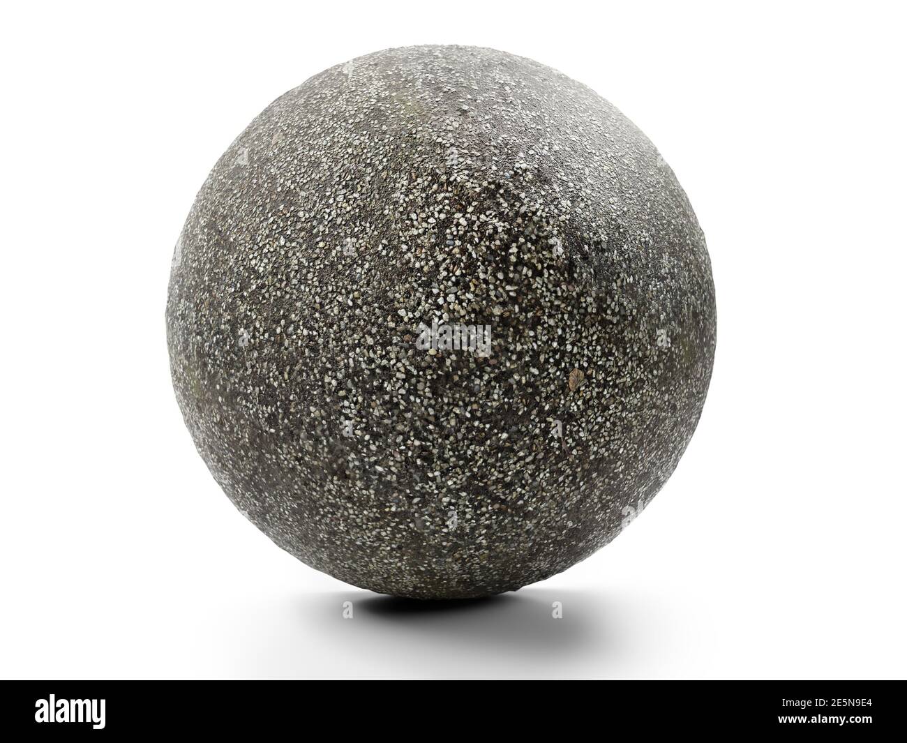 3D rendering of fine-grainde gravel sphere sphere on white background ...