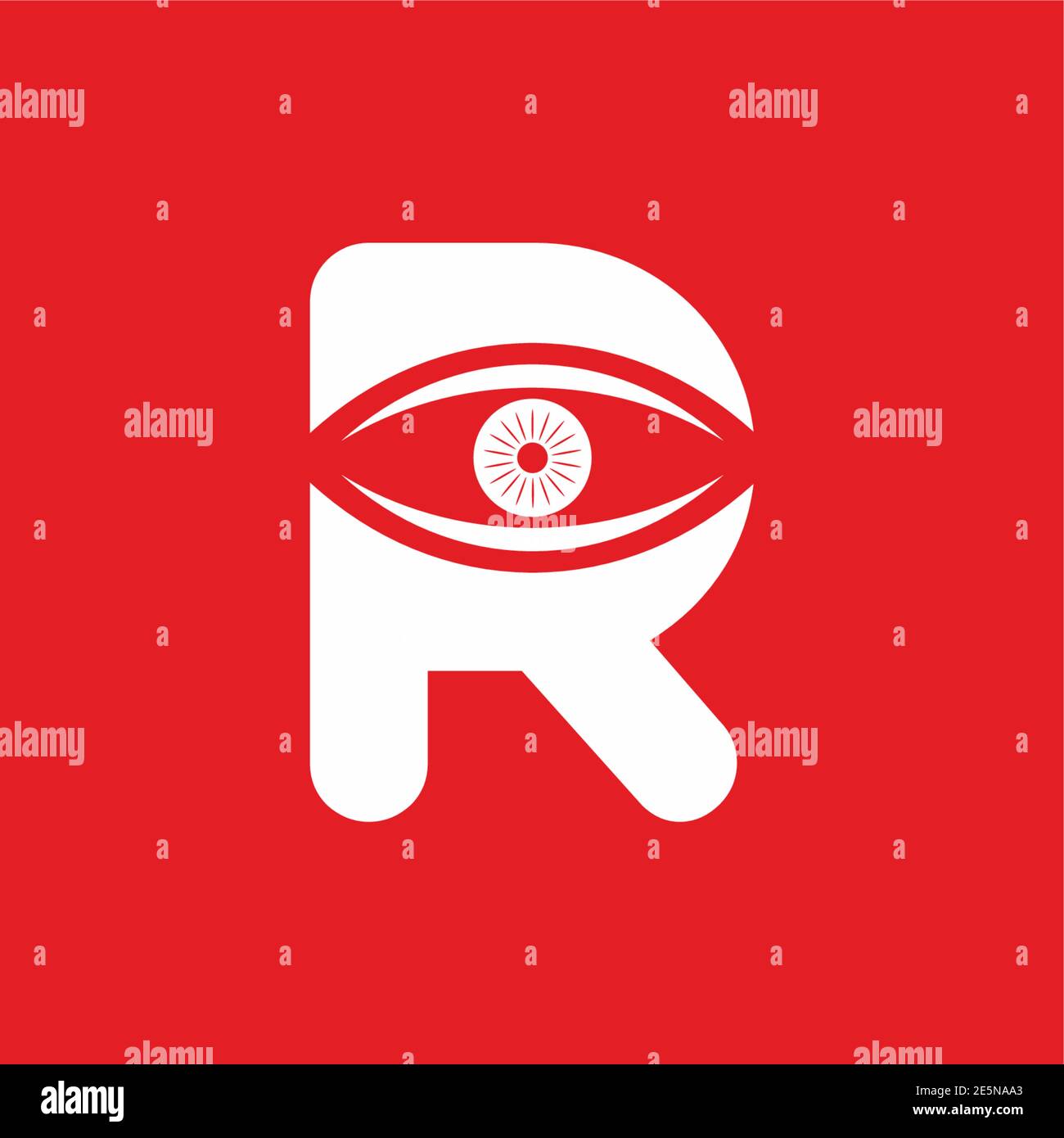 White red of R letter with eye logo template for your business purpose ...