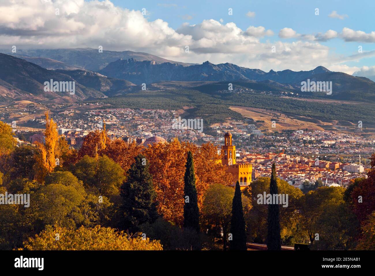 Granada, Andalusia, Spain viewed from the Alhambra Palace with Autumn ...