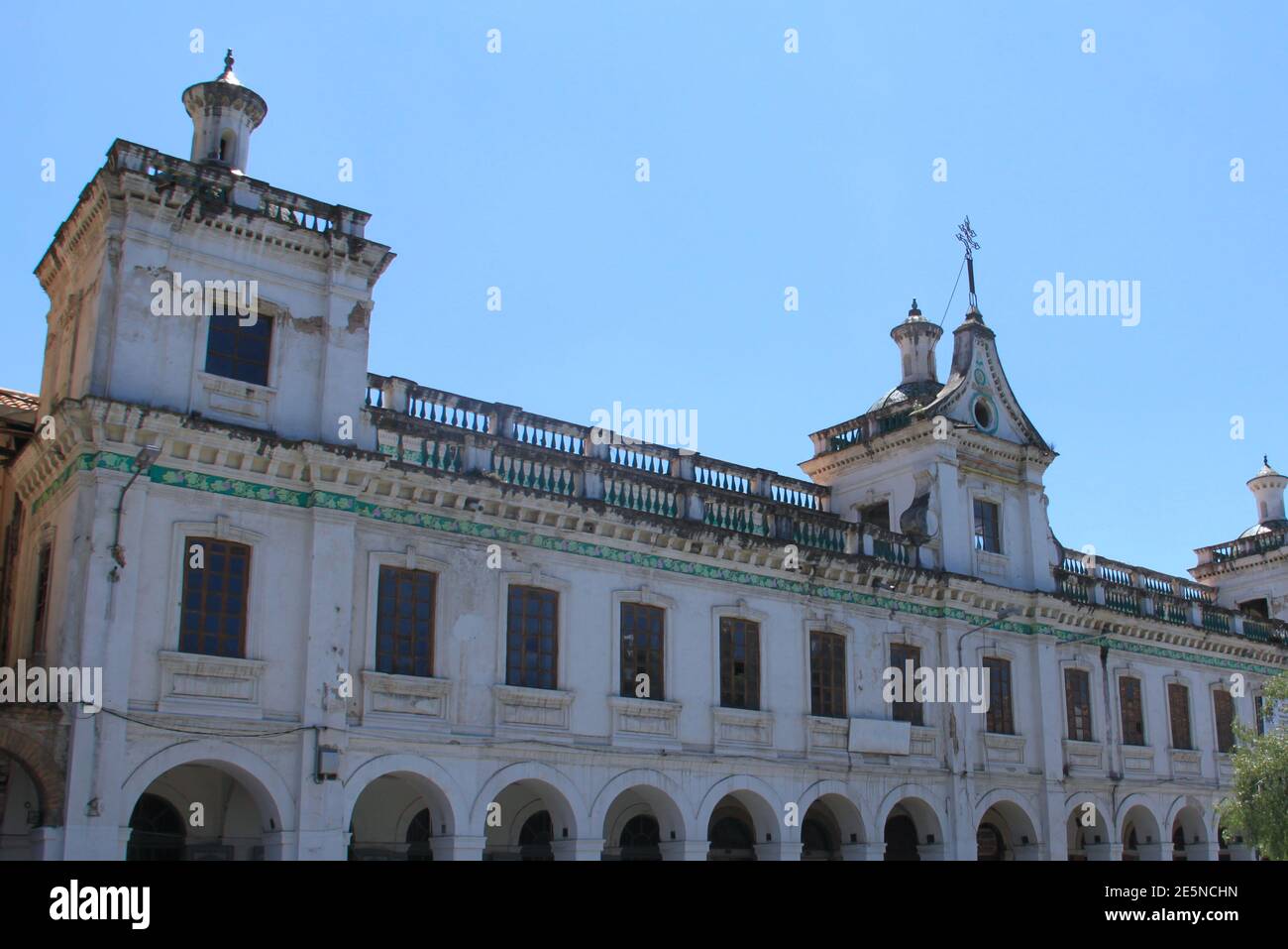 Ancient colonial buildings in the city of Cuenca, Ecuador Stock Photo ...
