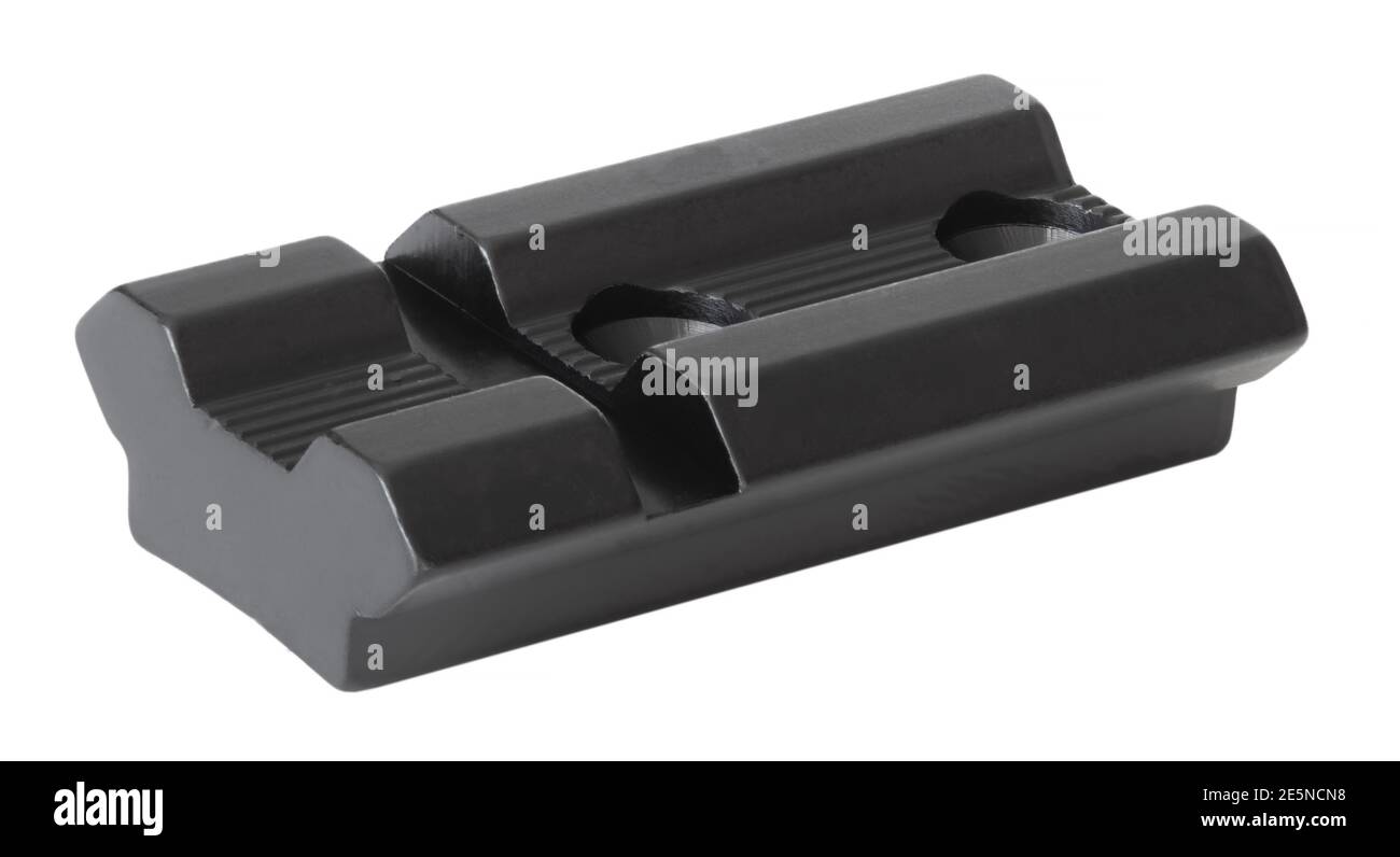 Base used to attach a rifle scope isolated on a white background Stock ...