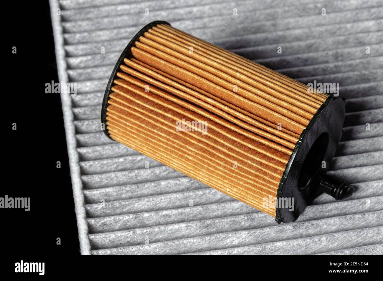 Car engine filter on dark background, close up Stock Photo - Alamy