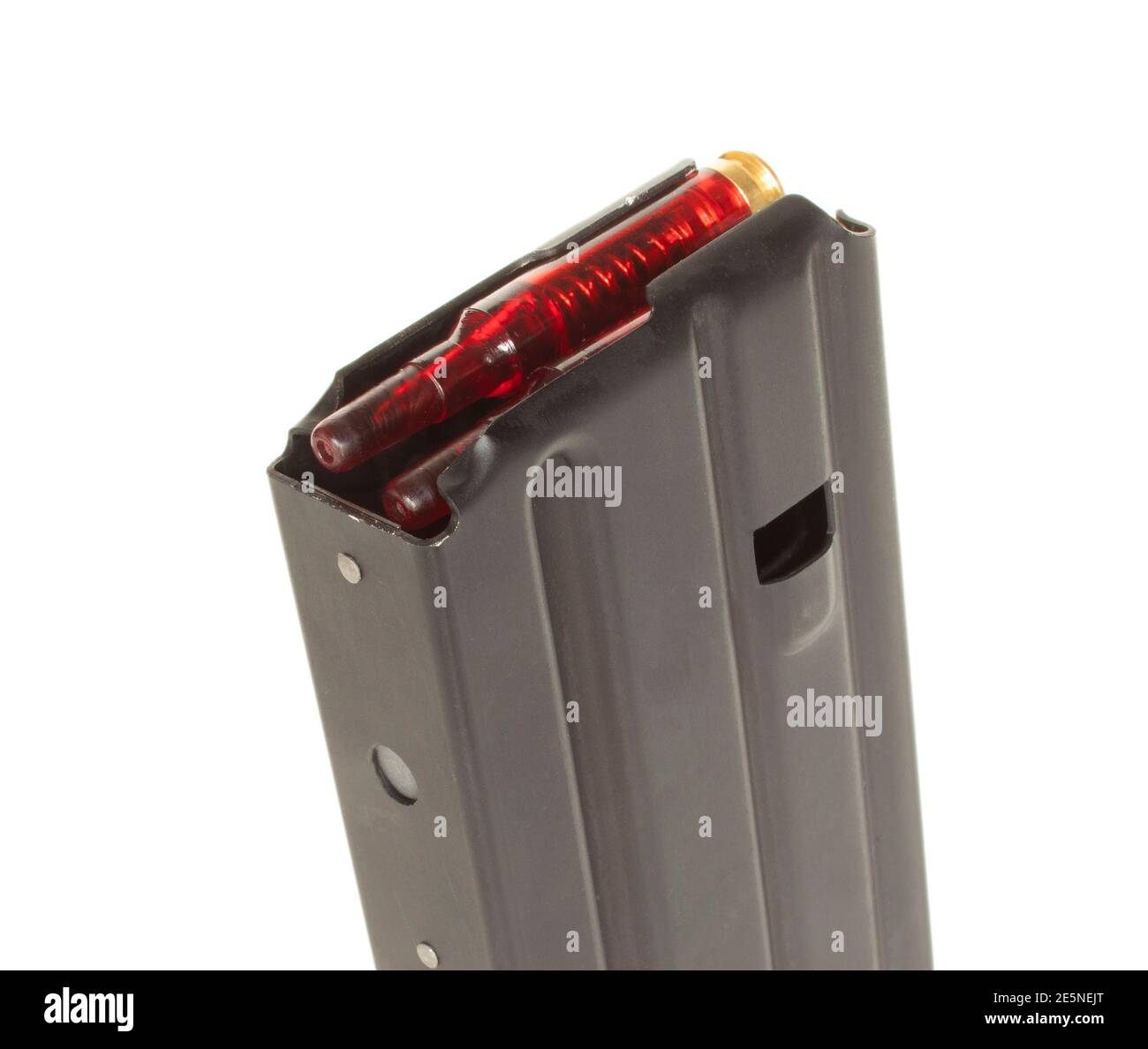 Dummy rounds for trigger practice loaded into an AR-15 magazine ...