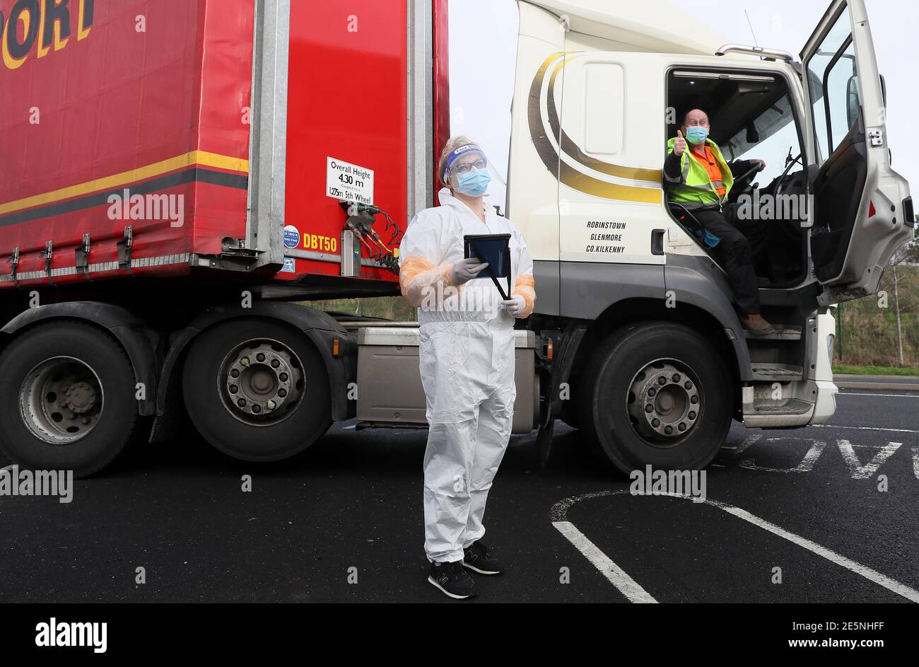 Lorry driver David McCormick with Healthcare worker Beata Ziolkowska as ...