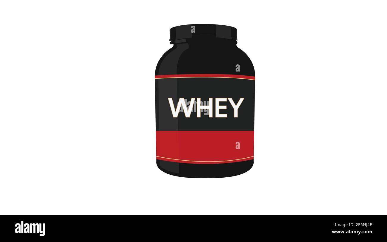 Vector Isolated Illustration of a Whey Protein Bottle Stock Vector ...