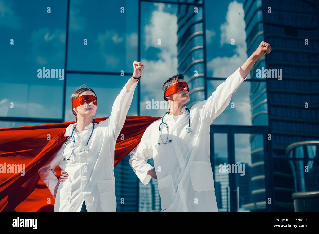 determined doctors super heroes are ready to work Stock Photo - Alamy