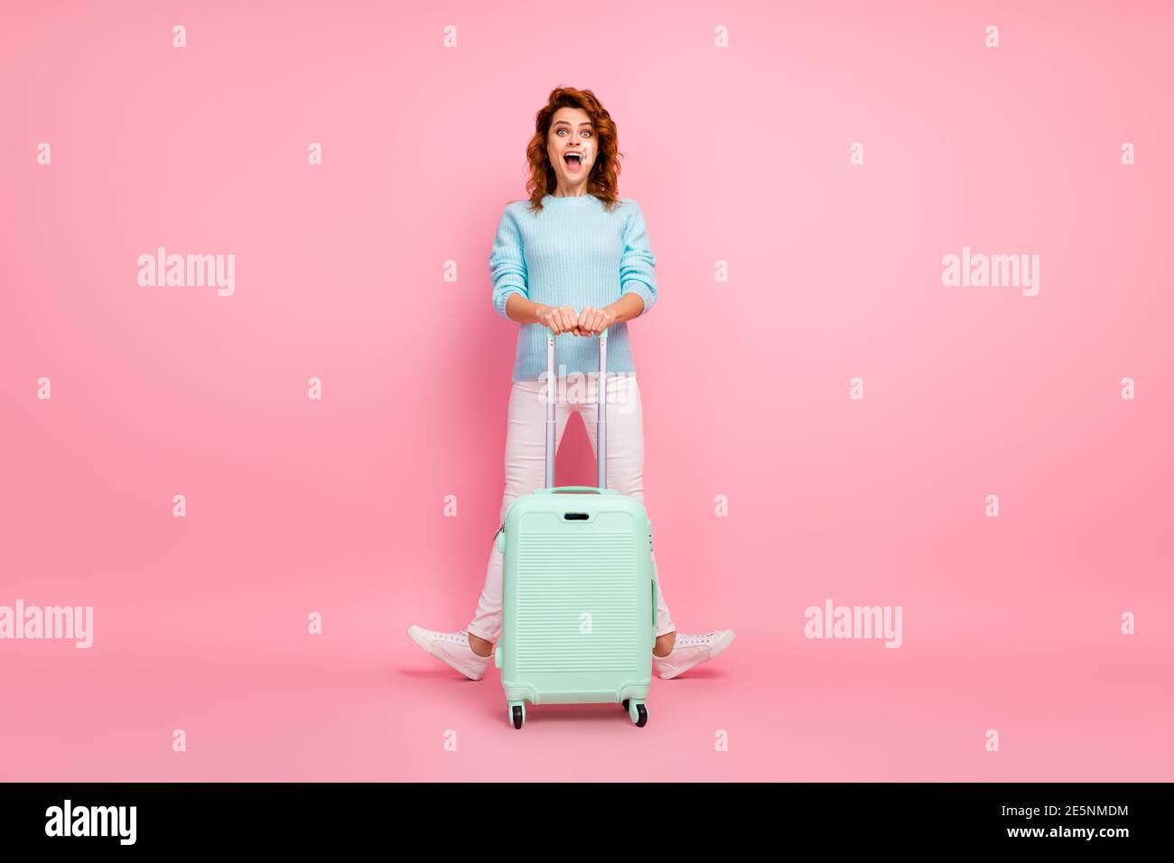 Full length body size view of her she nice-looking attractive lovely ...