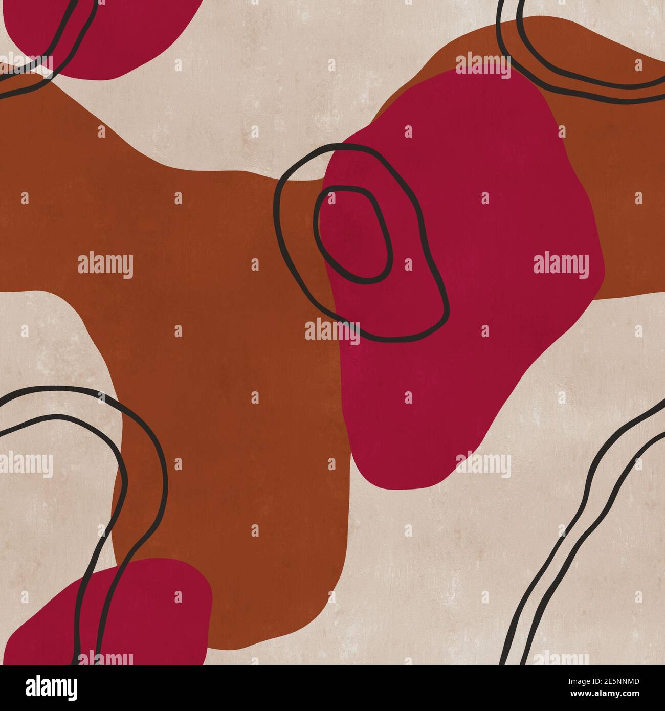 Seamless organic rounded curvy shapes naive design Stock Photo - Alamy